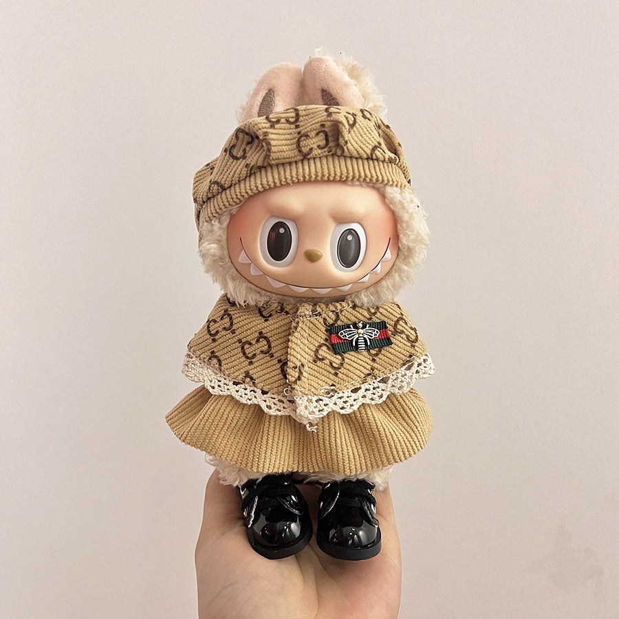 17cm labubu baby clothes dress up leisure suit skirt plush toy clothes ...